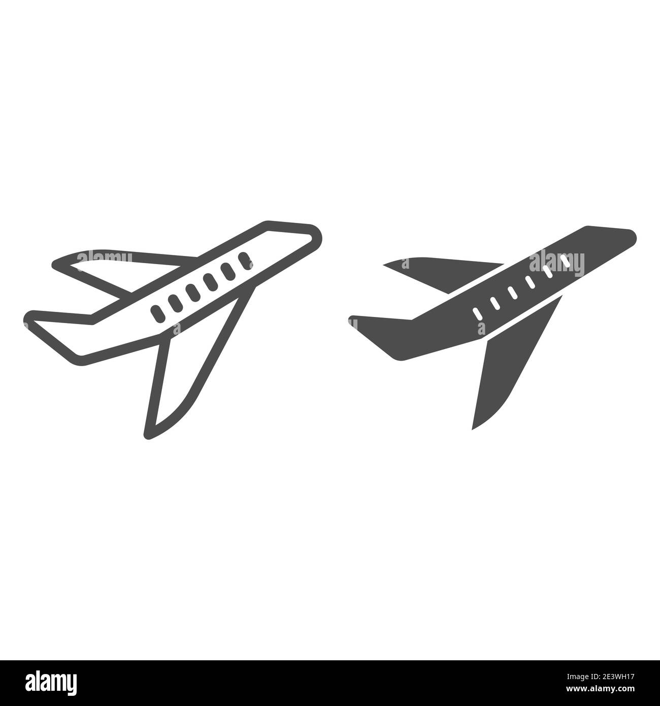 Aircraft line and solid icon, transport concept, flying plane sign on ...