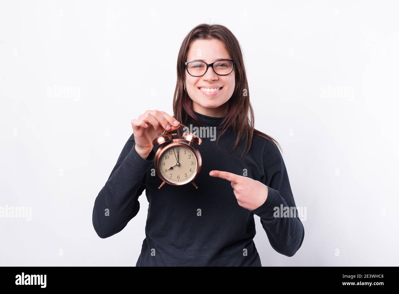 Clock face finger concept time hi-res stock photography and images - Alamy