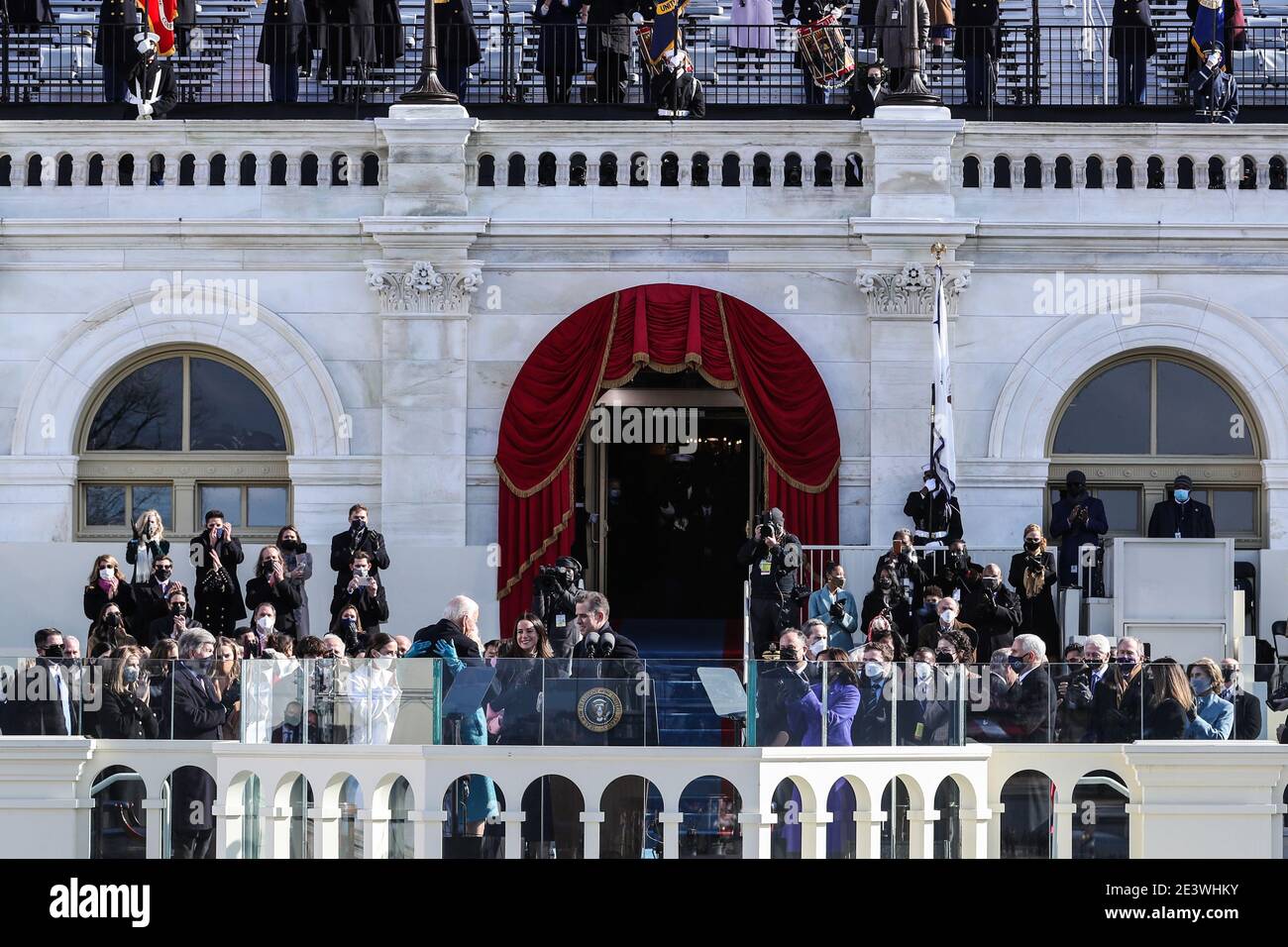 Washington, USA. 20th Jan, 2021. President Joe Biden hugs his wife ...