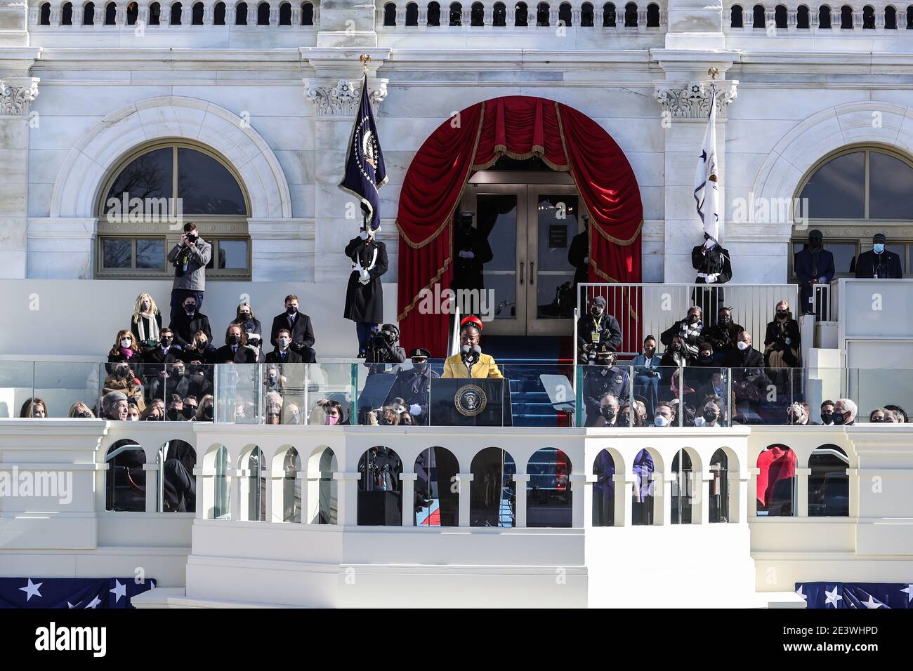 Washington, USA. 20th Jan, 2021. Poet Amanda Gorman performs during the ...