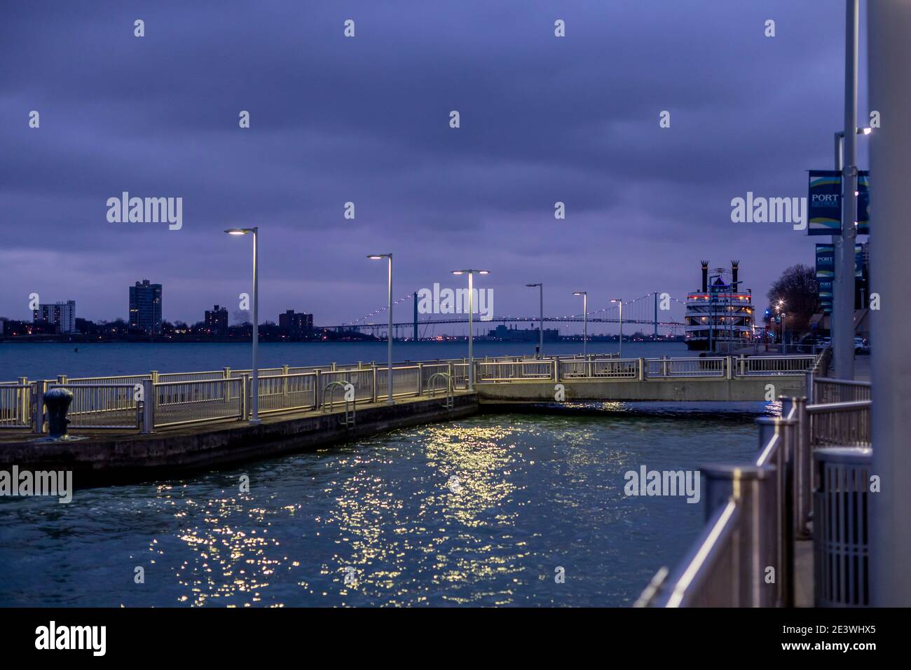 Detroit, Michigan - The public dock on the Detroit River in downtown ...