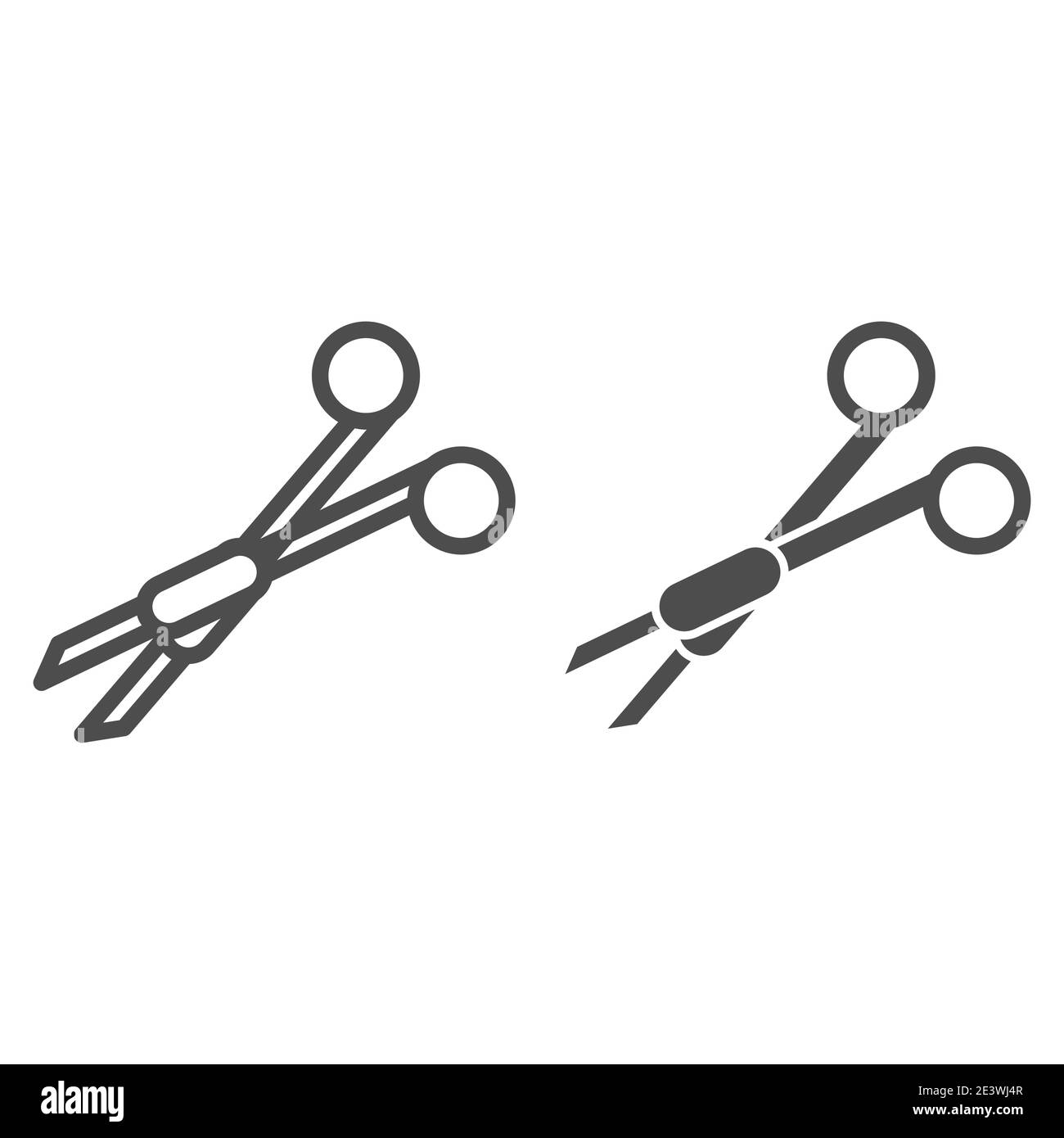 Surgical scissors line and solid icon, Medicine concept, surgeon ...