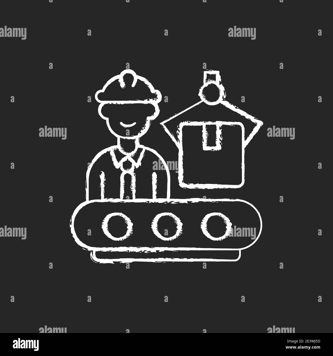Production department chalk white icon on black background Stock Vector ...