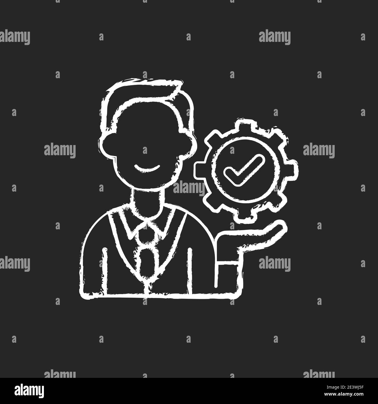 Management chalk white icon on black background Stock Vector Image ...
