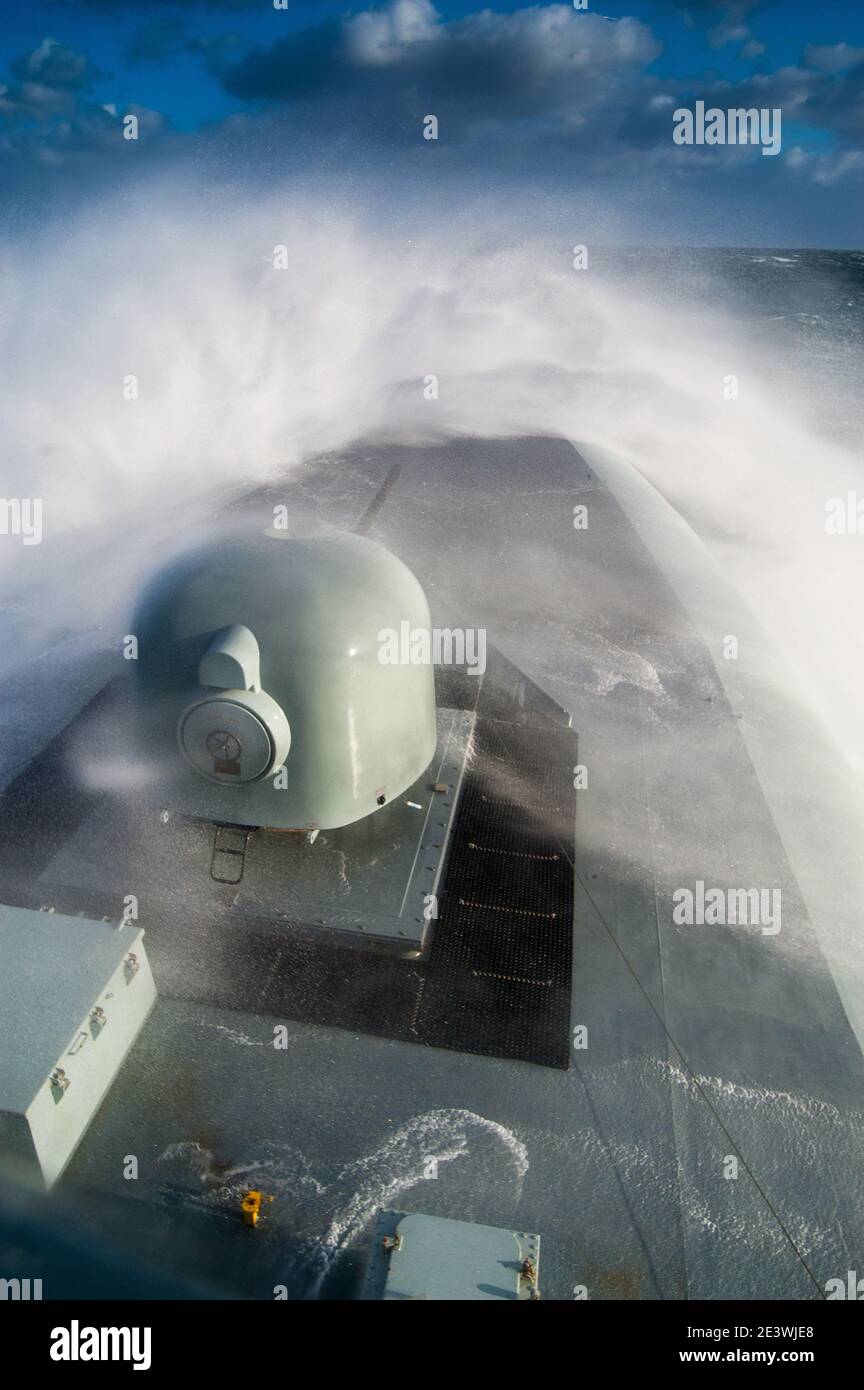 The Danish patrol frigate HDMS Thetis in heavy seas Stock Photo - Alamy