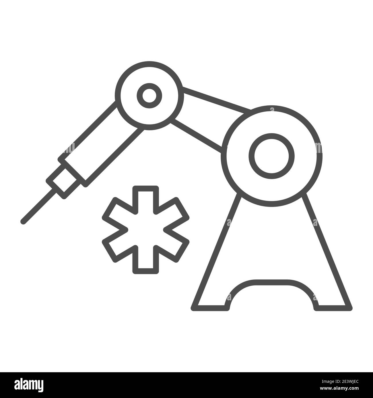 Medical robot and star of life thin line icon, Innovative medicine ...