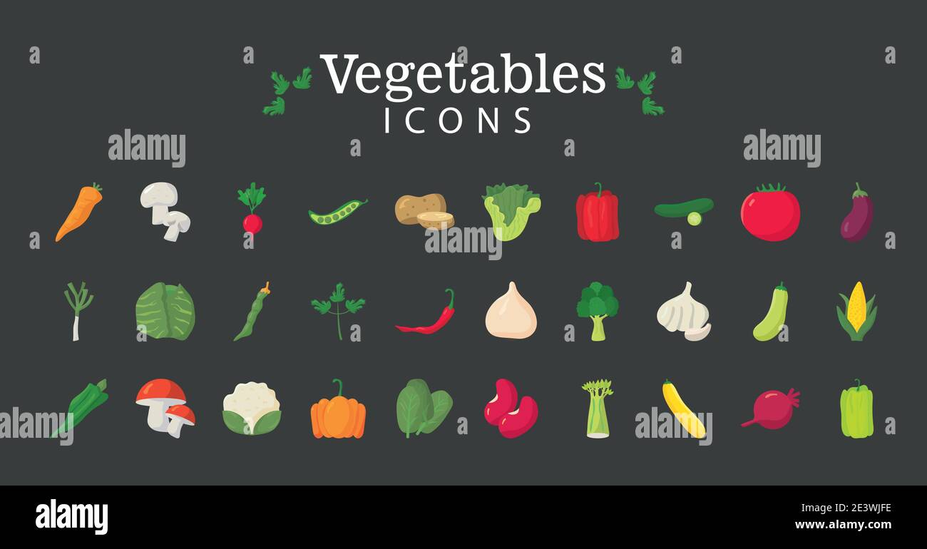 30 vegetables Stock Vector Images - Alamy
