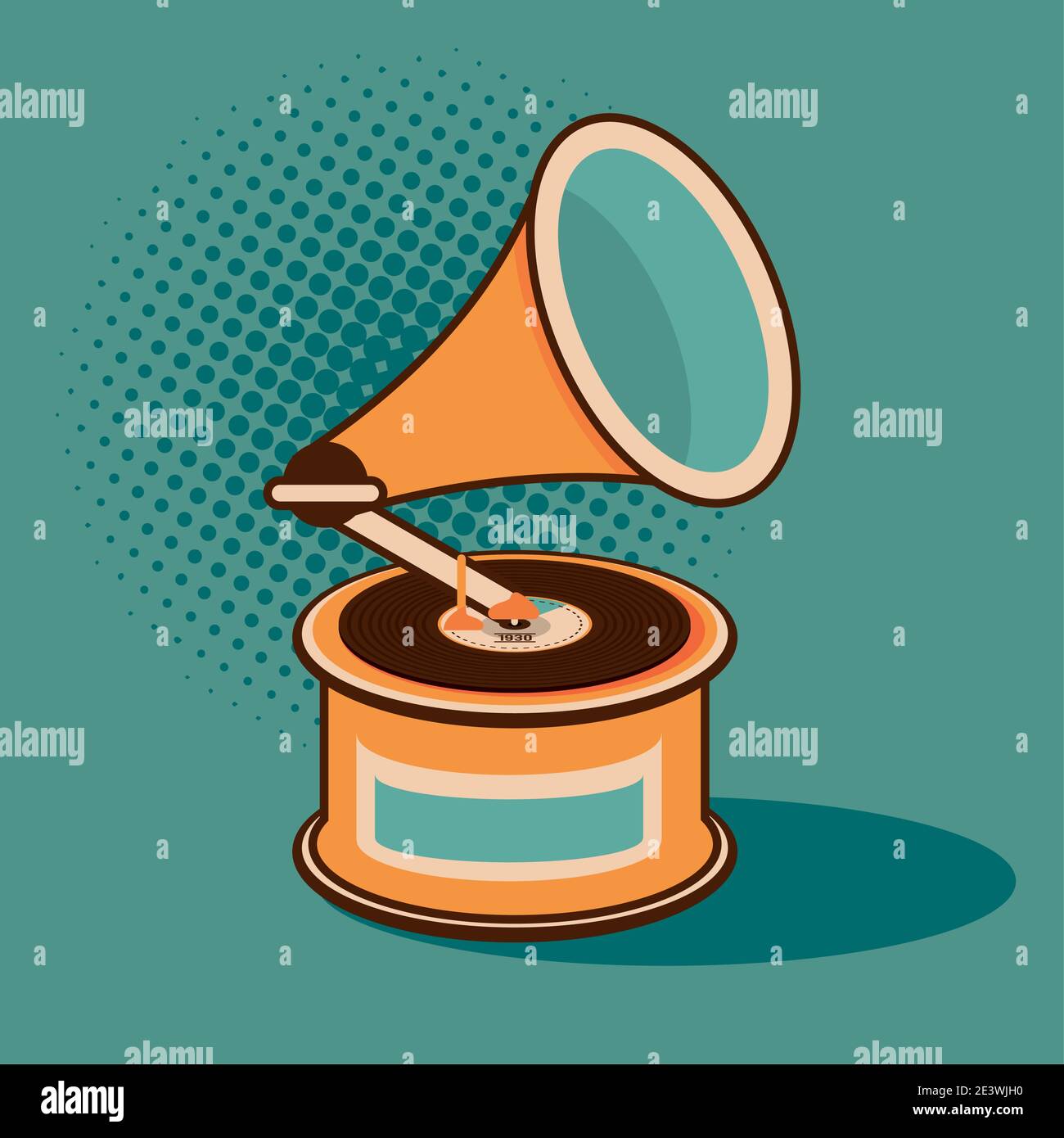 Old school record player Stock Vector Images - Alamy
