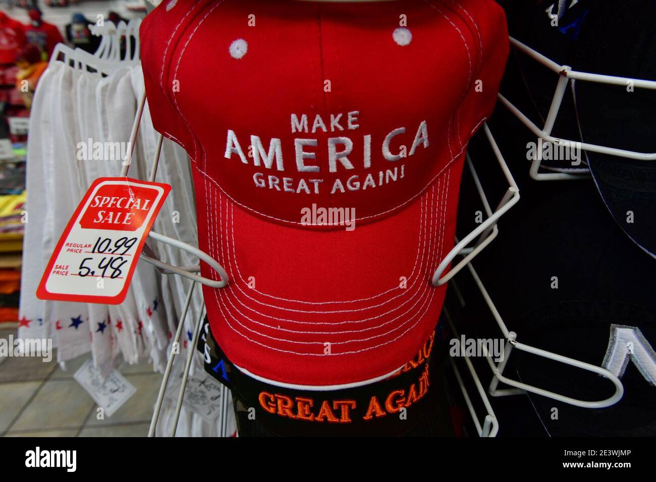 WASHINGTON D.C., JANUARY 20- MAGA items on sale in a store during 2021 ...