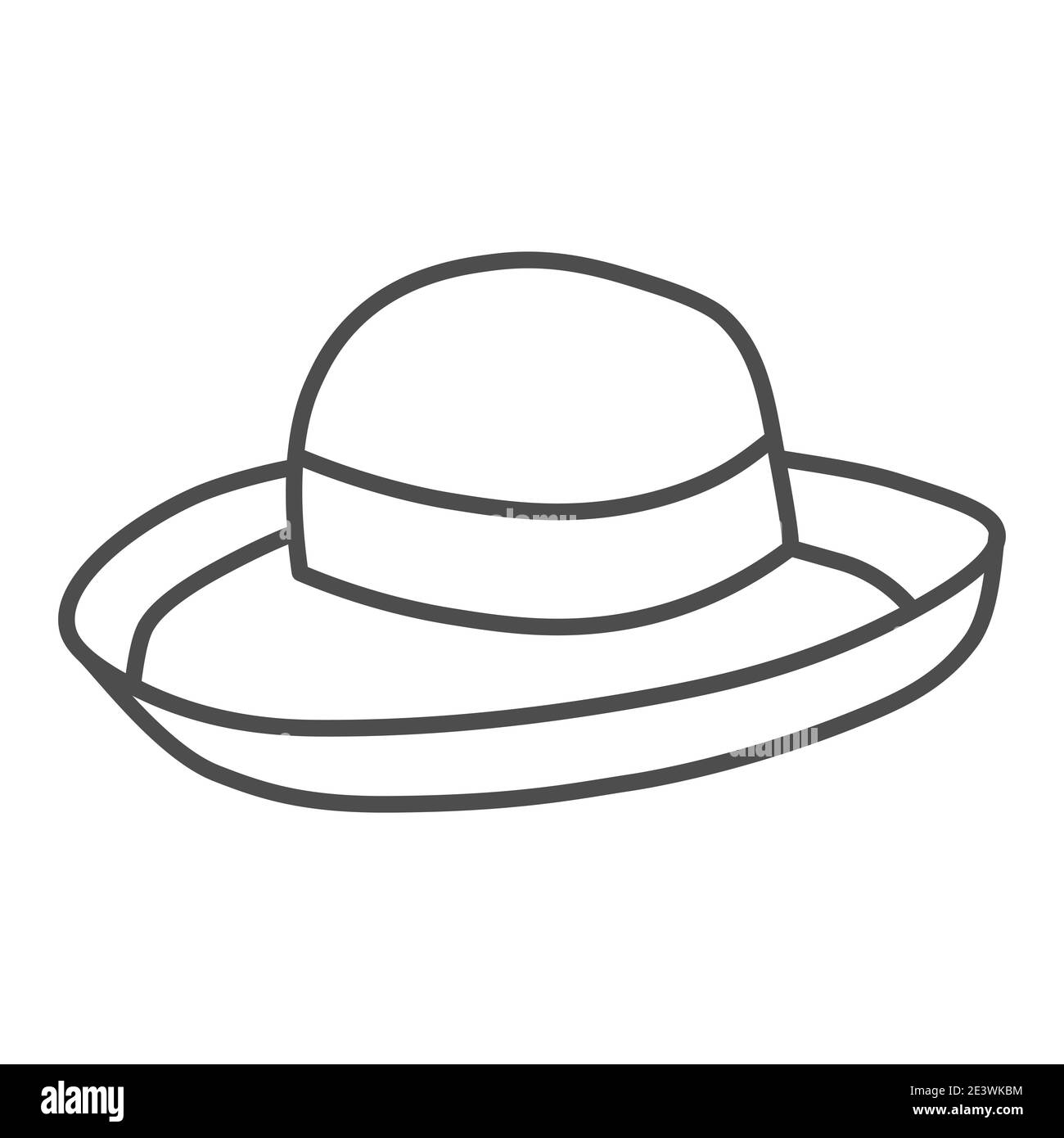 Summer hat thin line icon, Summer clothes concept, Girl beach sunhat ...