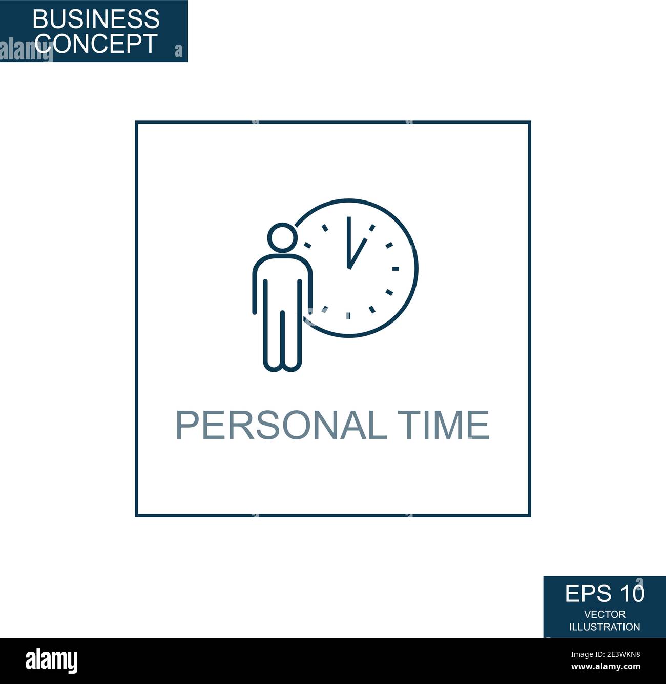 Business concept, web icon from thin lines. Personal Time - Vector ...
