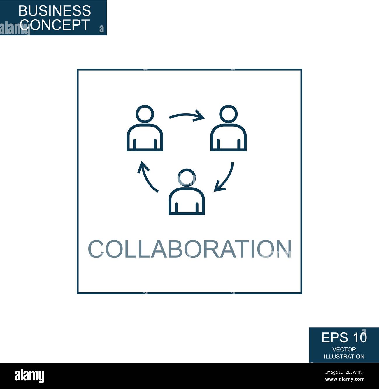 Business concept, web icon from thin lines. Collaboration - Vector ...