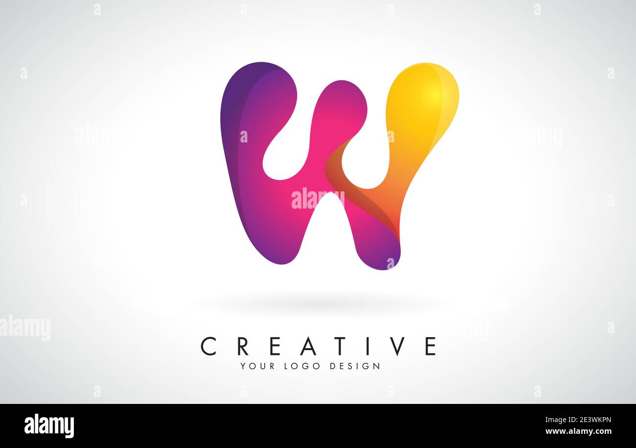 Letter W Creative Logo Design. Vector Font of twisted Ribbon for Title ...