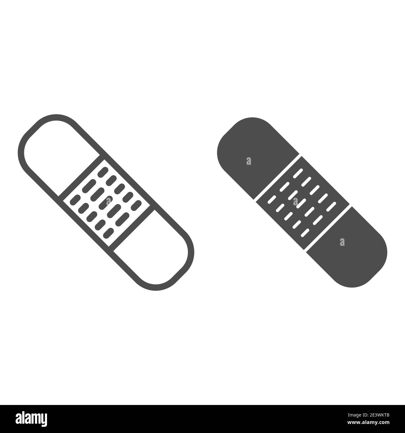 Medical patch line and solid icon, medicine concept, plaster sign on ...