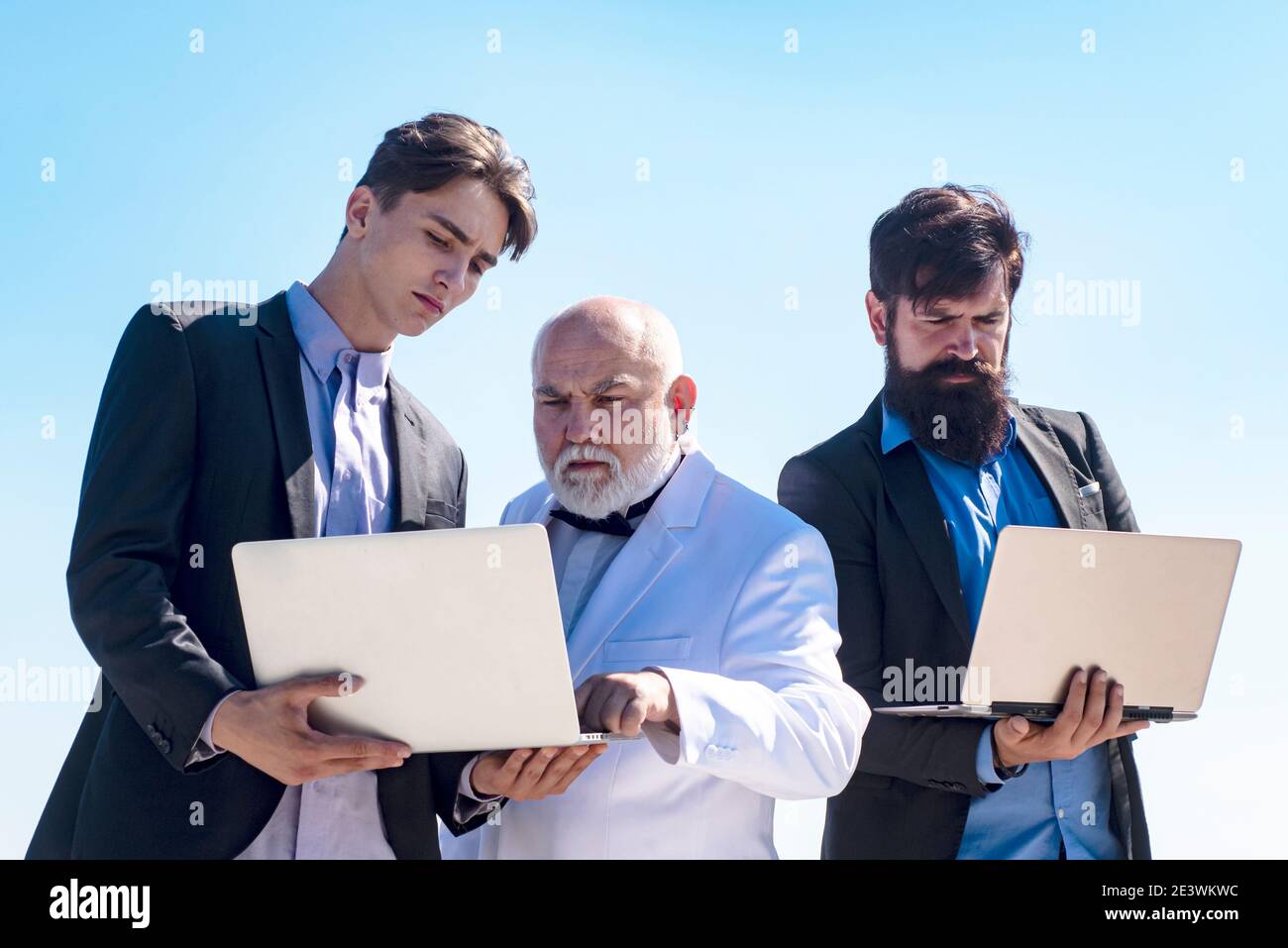 Business teamwork concept. Coworkers. CEO. Team with laptop. Business ...