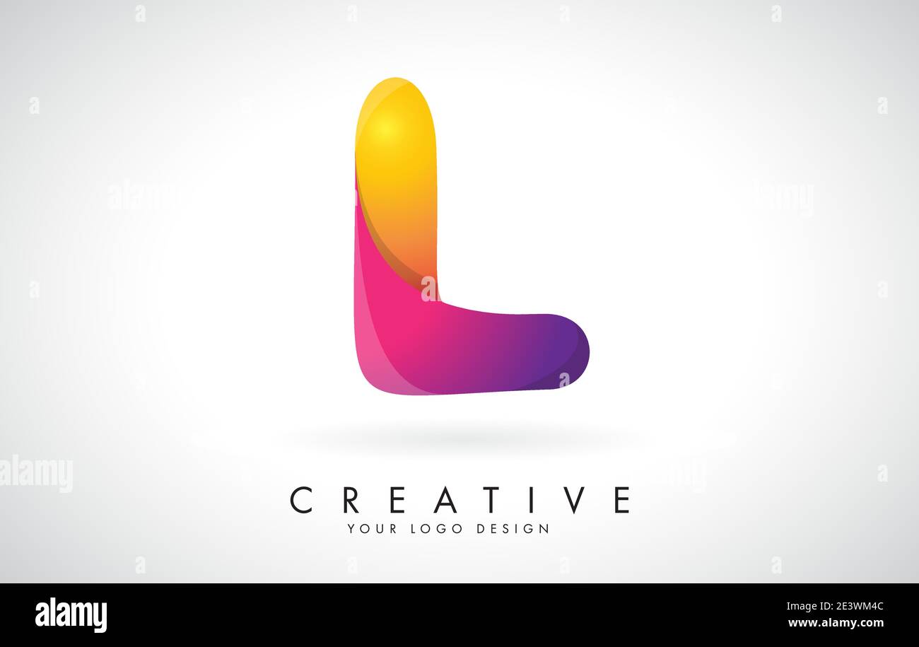 Letter L Creative Logo Design. Vector Font of twisted Ribbon for Title ...