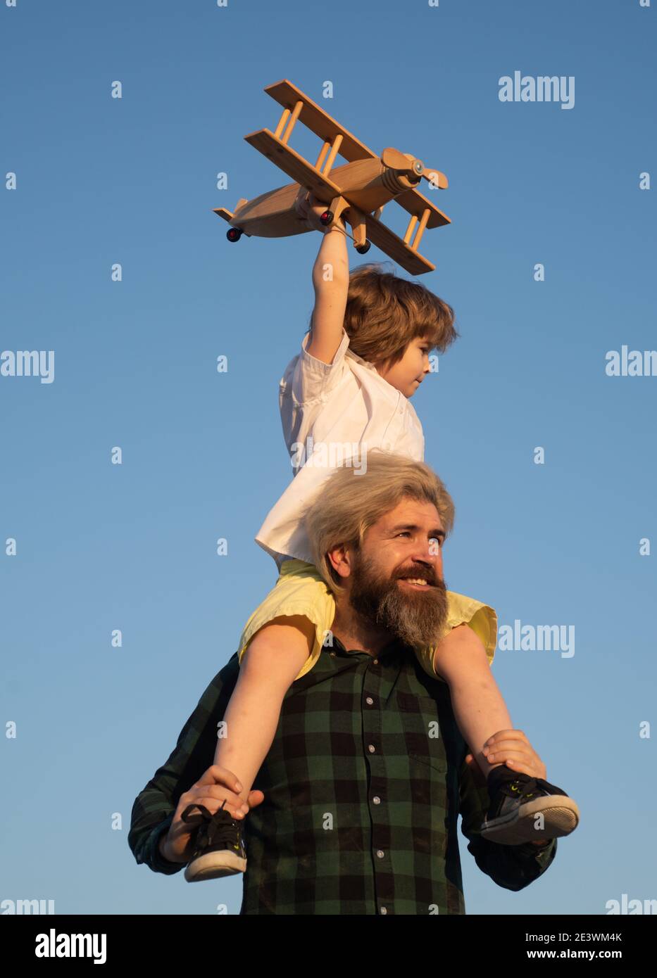 Child dreams flying airplane traveling hi-res stock photography and ...