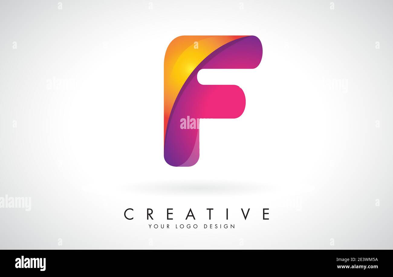 Letter F Creative Logo Design. Vector Font of twisted Ribbon for Title ...