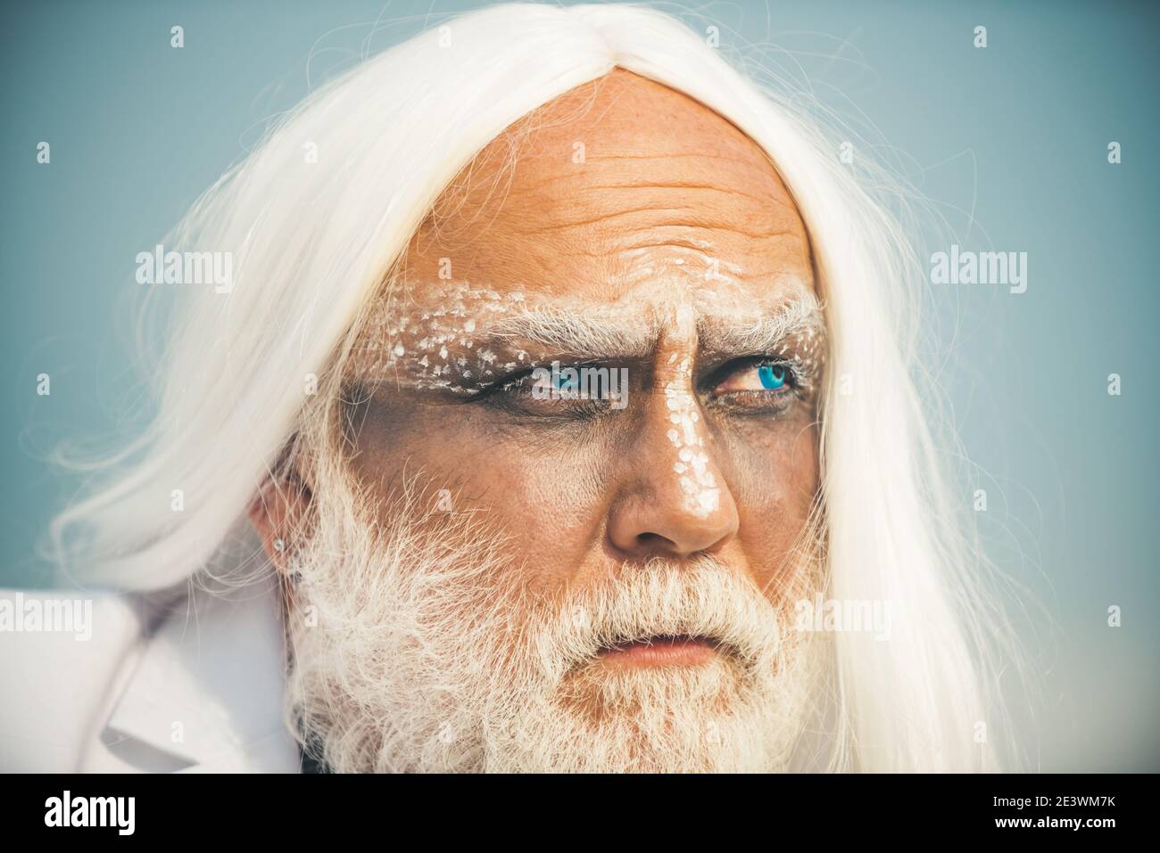 Bearded man dressed like Halloween monster. Vampire Halloween Concept ...