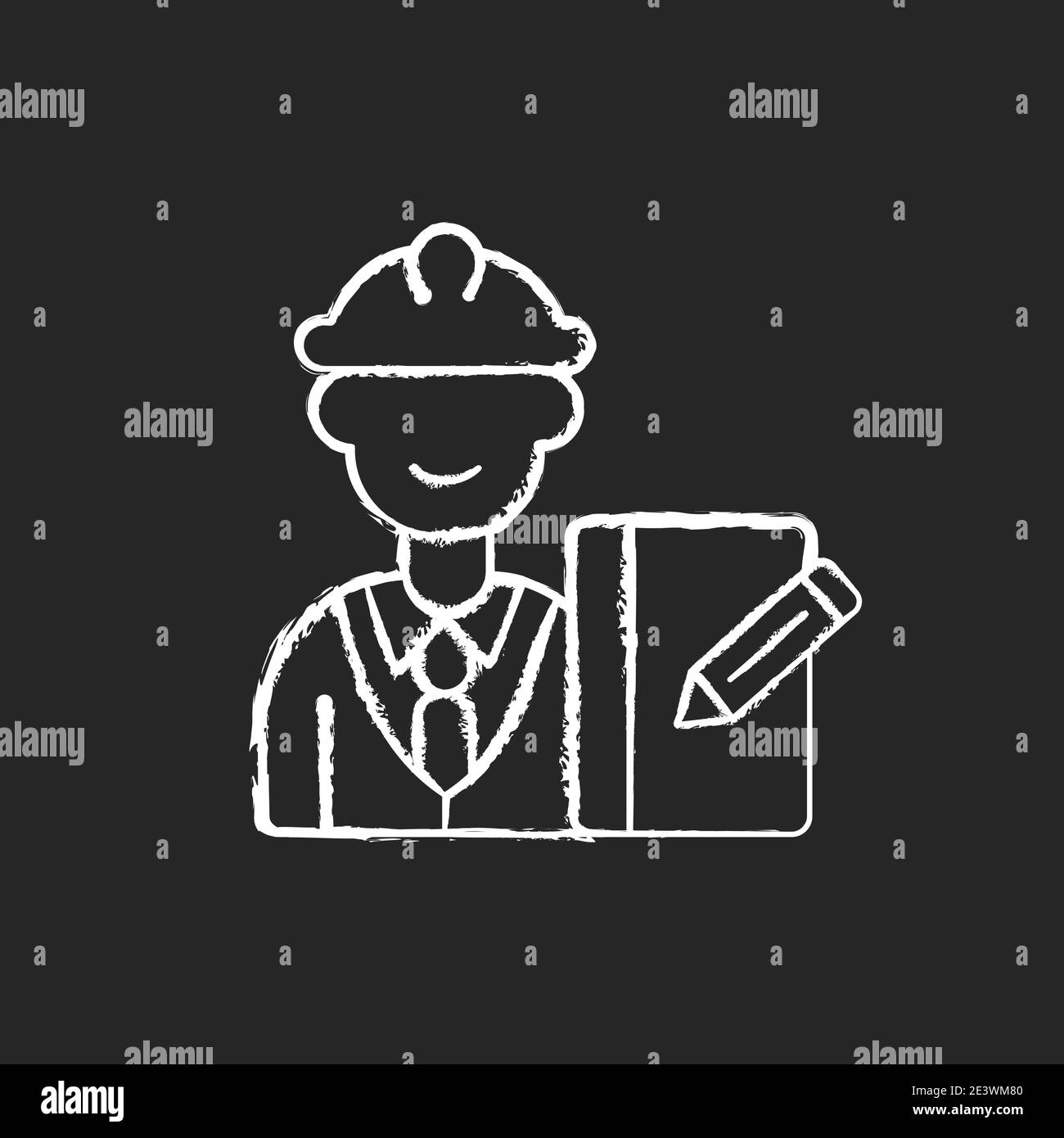 Supervisor chalk white icon on black background Stock Vector Image ...