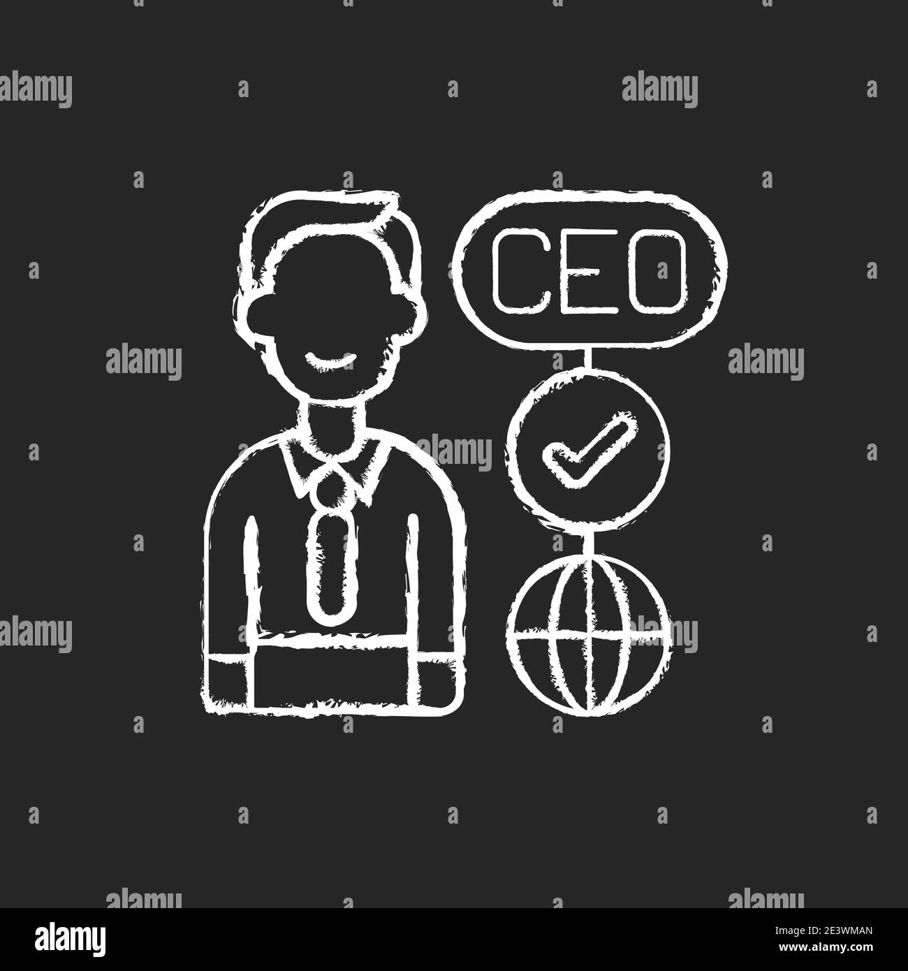 CEO chalk white icon on black background Stock Vector Image & Art - Alamy
