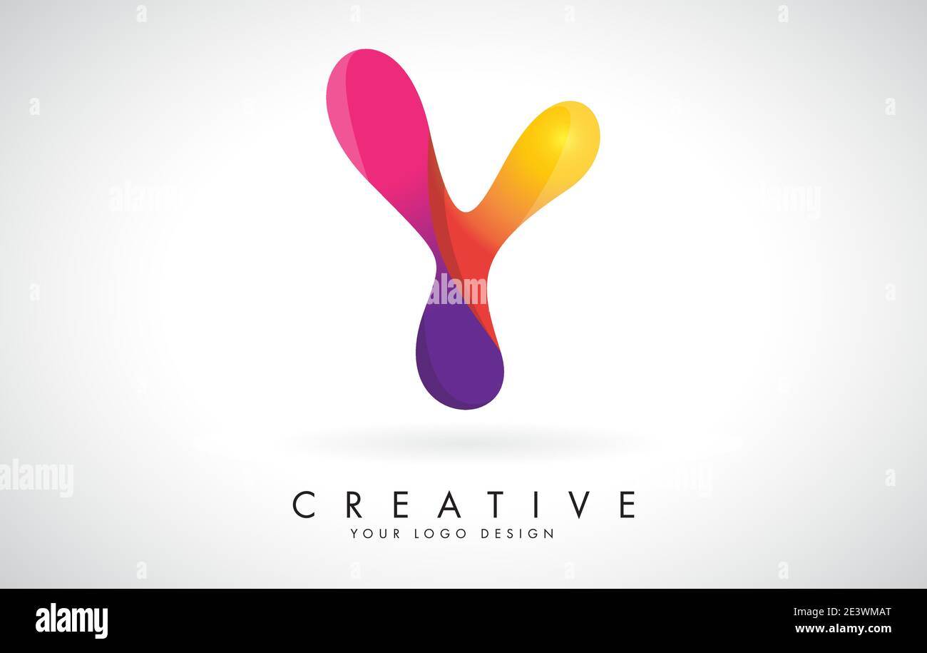 Letter Y Creative Logo Design. Vector Font of twisted Ribbon for Title ...
