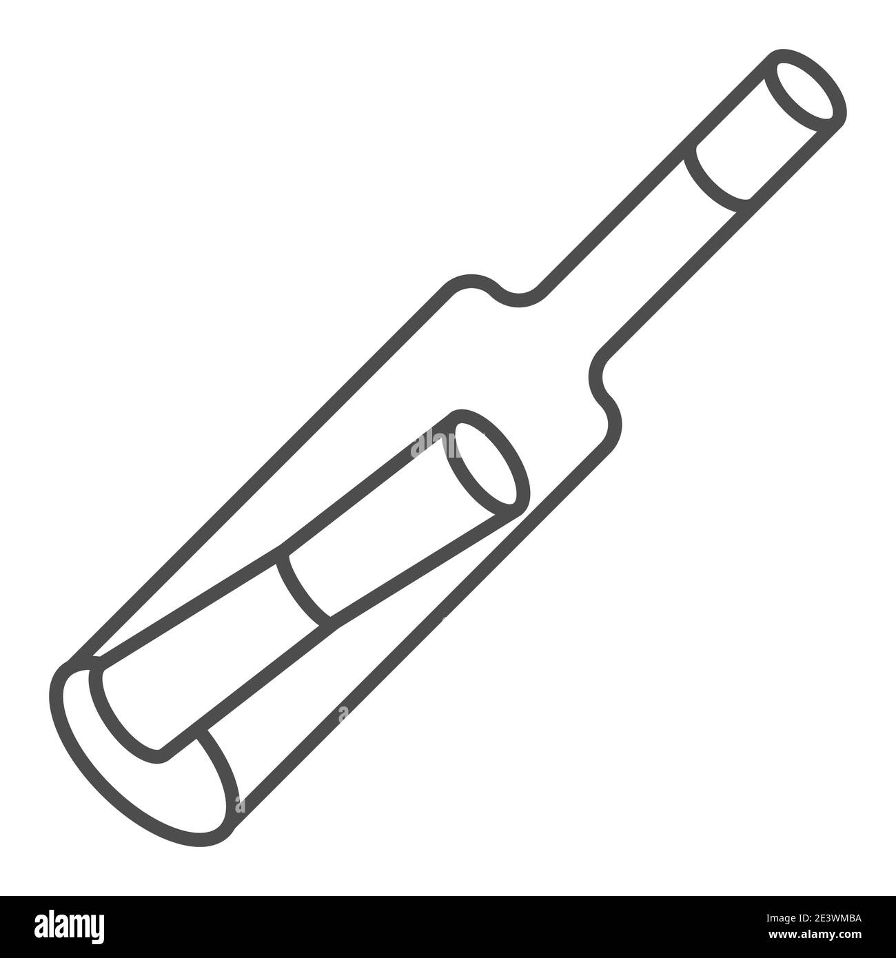 Note in bottle thin line icon, marine concept, Message in bottle sign ...