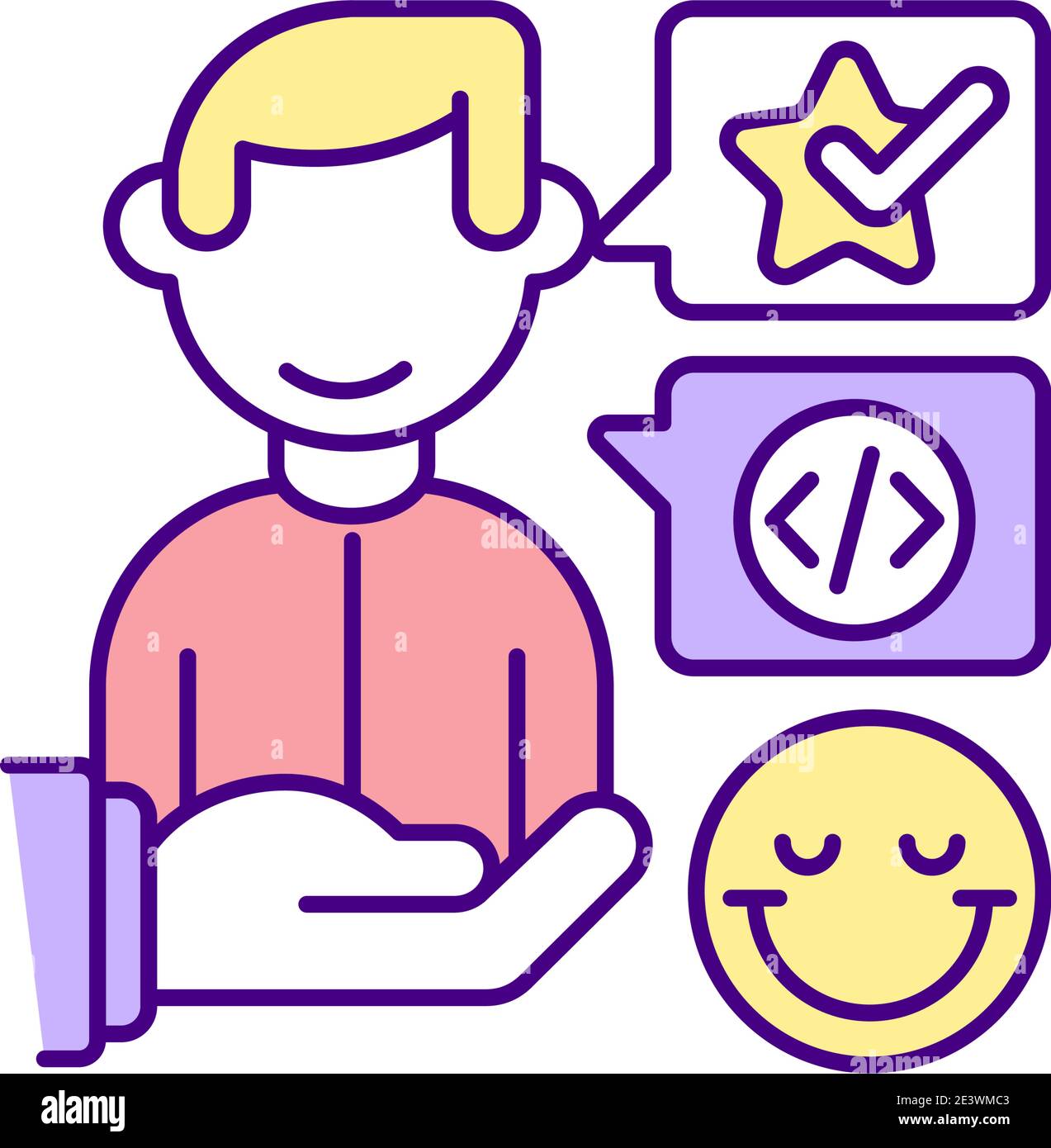 Happy customer RGB color icon Stock Vector Image & Art - Alamy