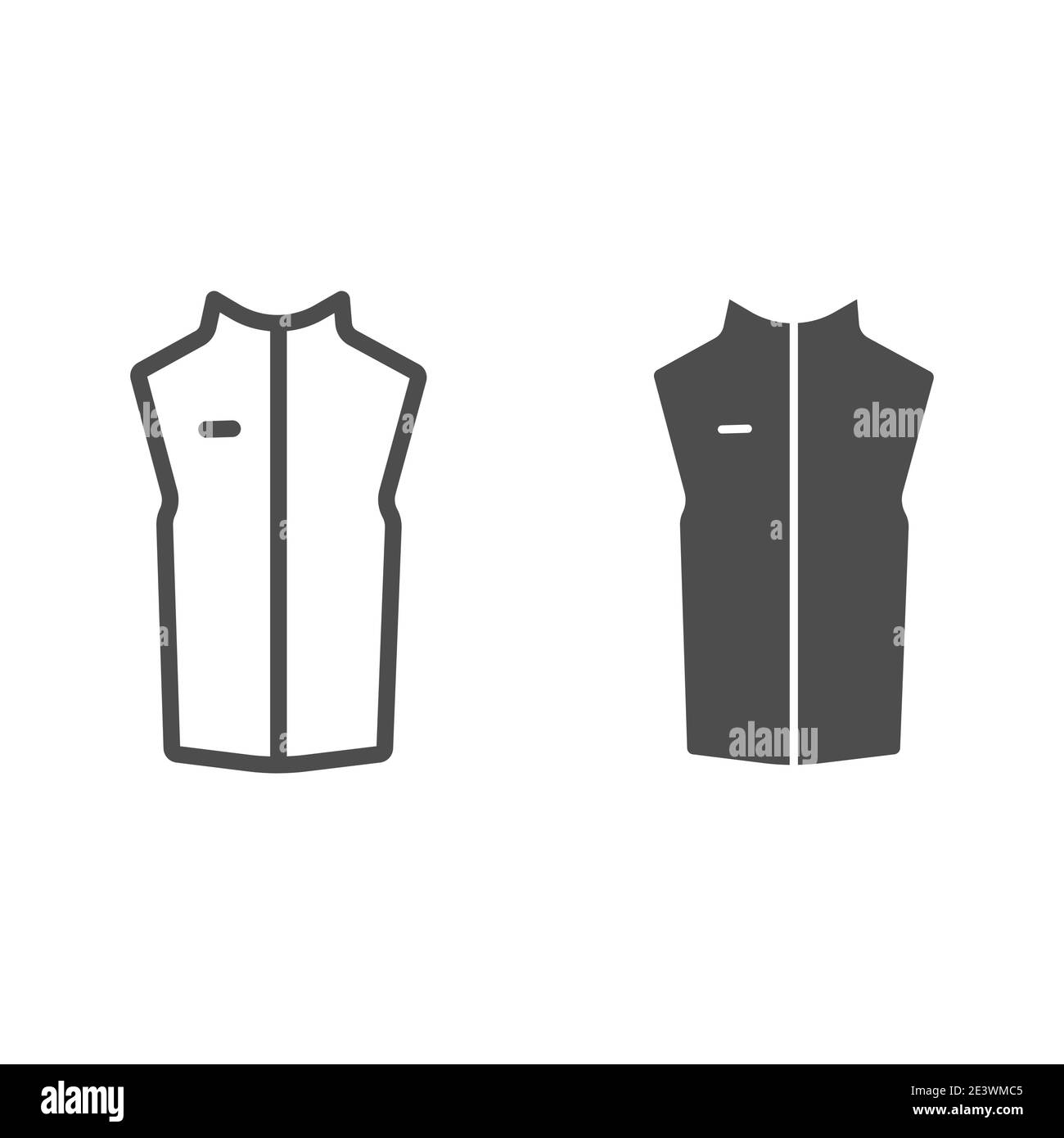 Sport vest line and solid icon, Outdoor clothing concept, sleeveless ...