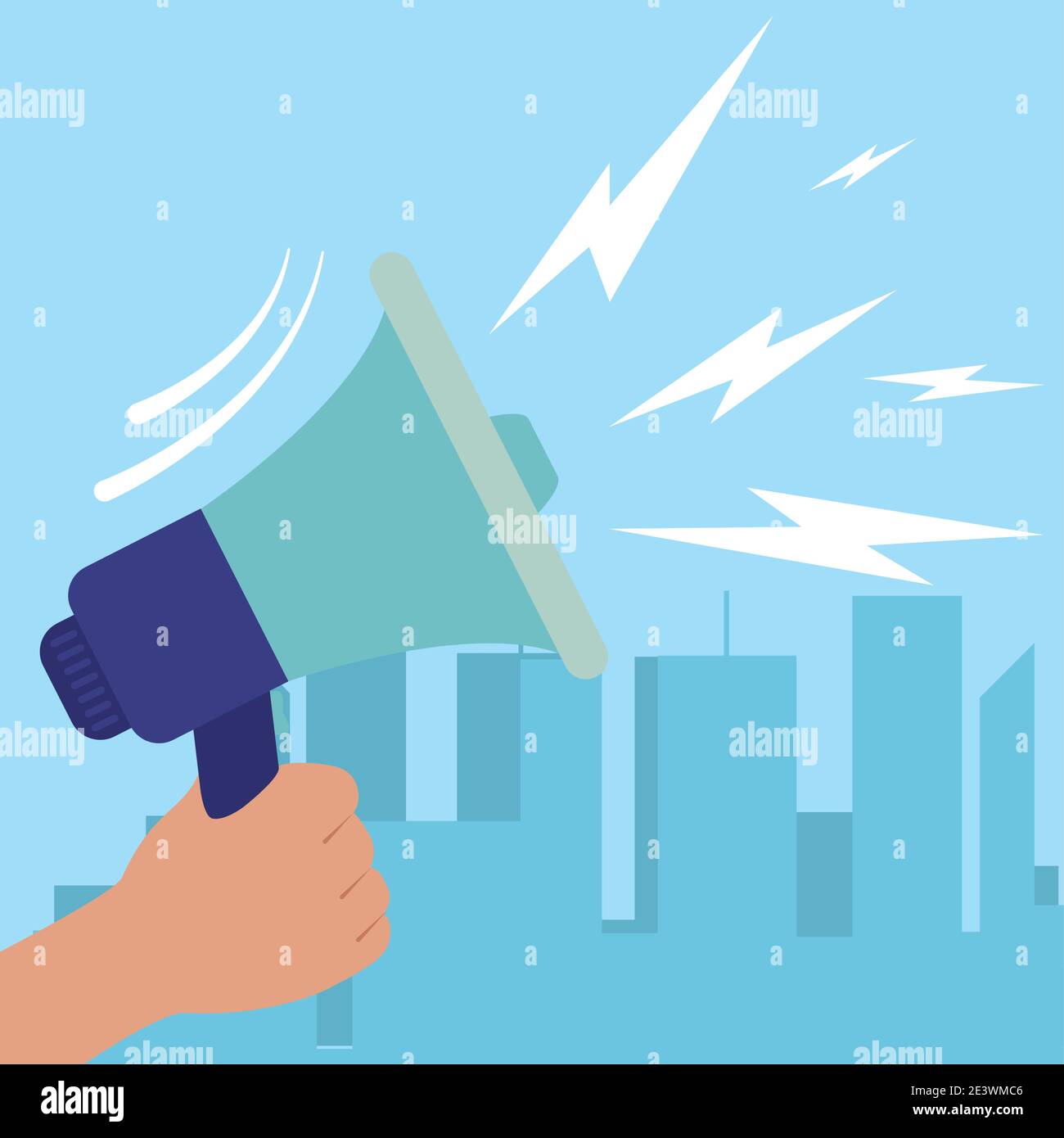 Protest hand holding megaphone design, Manifestation activist and ...