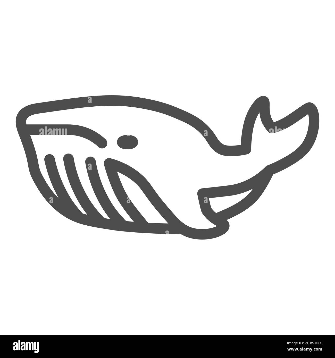 Whale line icon, ocean concept, very large marine mammal sign on white ...