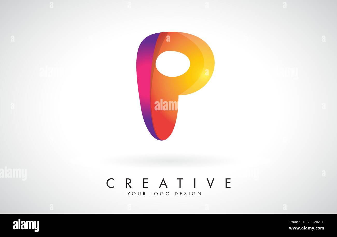 Letter P Creative Logo Design. Vector Font of twisted Ribbon for Title ...
