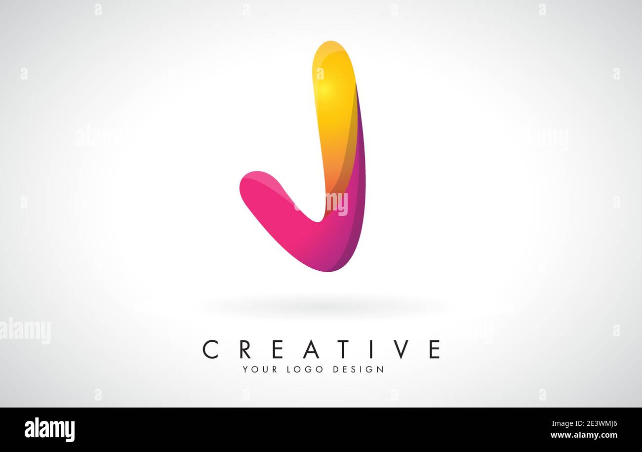 Letter J Creative Logo Design. Vector Font of twisted Ribbon for Title ...