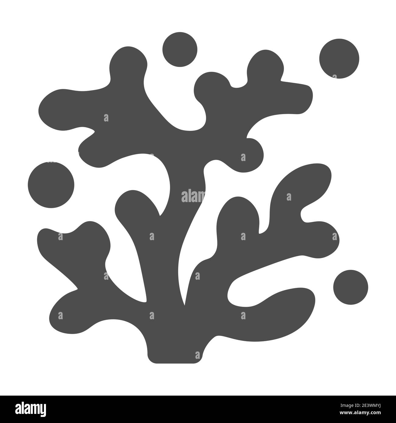 Coral solid icon, ocean and underwater concept, Sea underwater plant ...