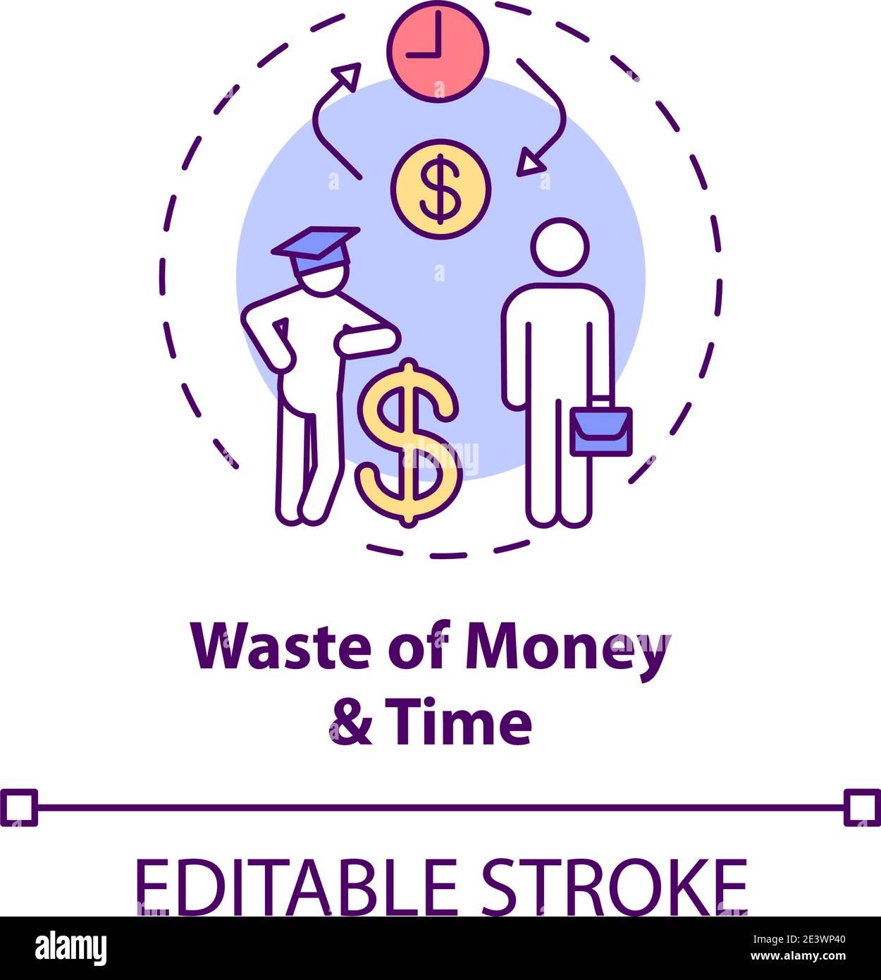 Money and time wasting concept icon Stock Vector Image & Art - Alamy