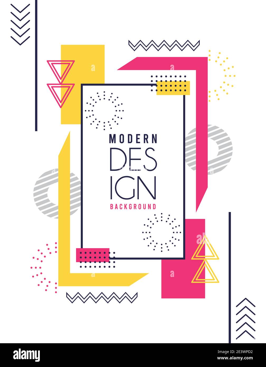 geometric design lettering in white and figures memphis background ...