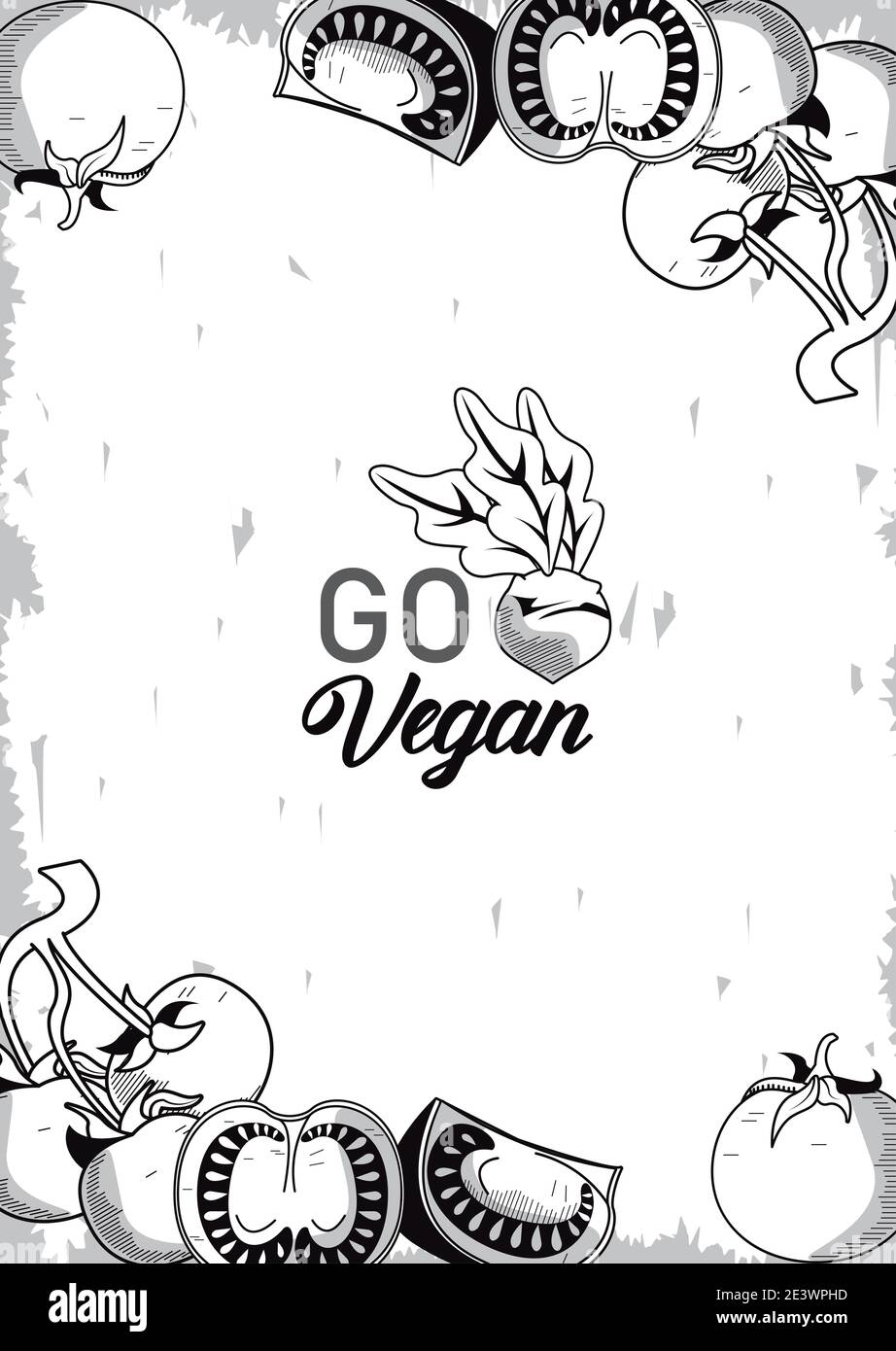 group of vegetables with lettering frame vector illustration design ...