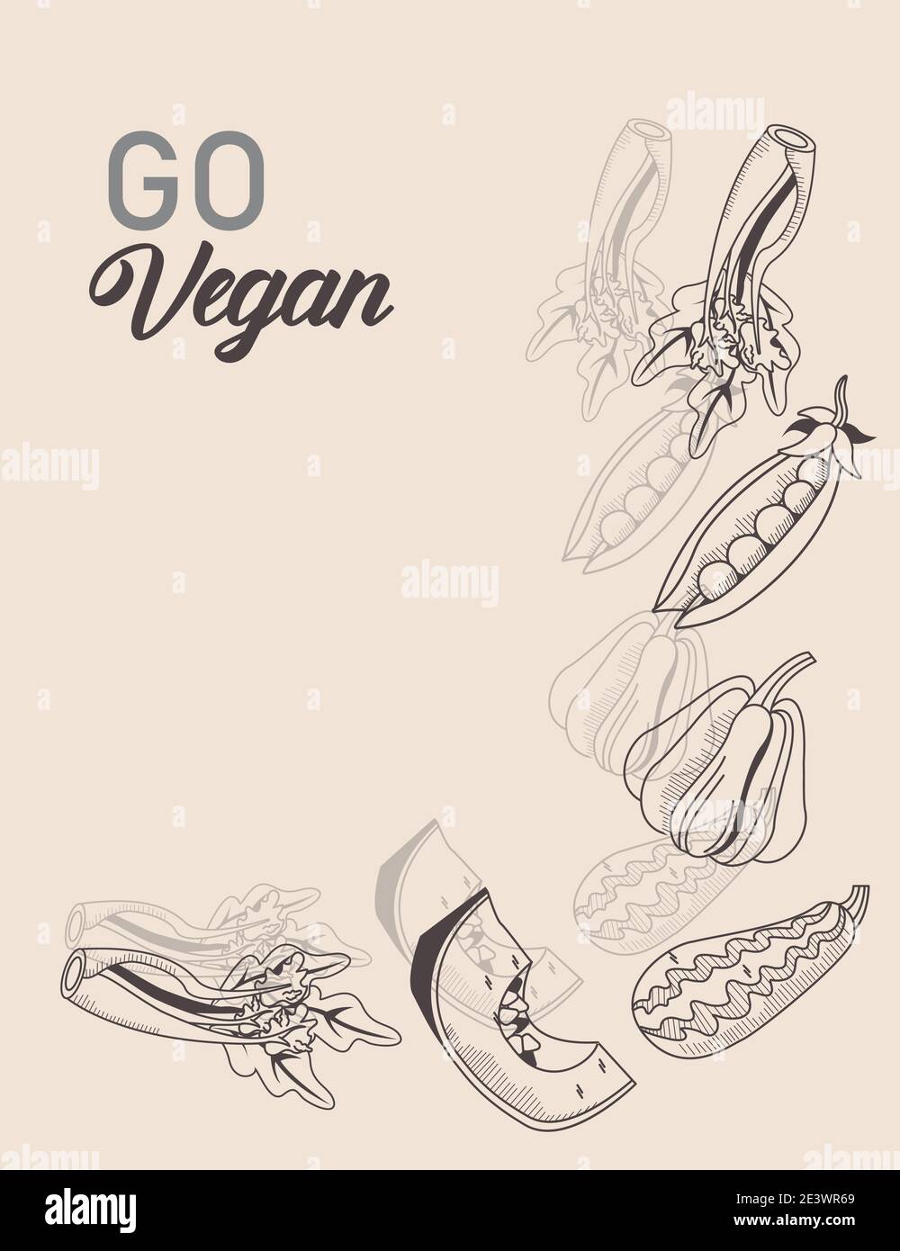 vegetables with lettering in beige background vector illustration ...