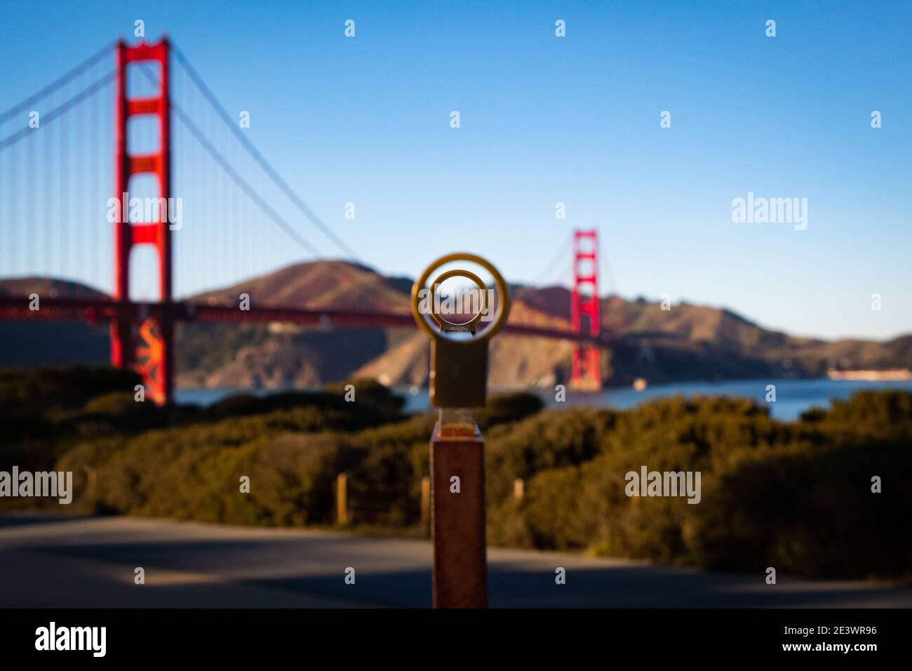 A viewer out by the Golden Gate Bridge Stock Photo - Alamy