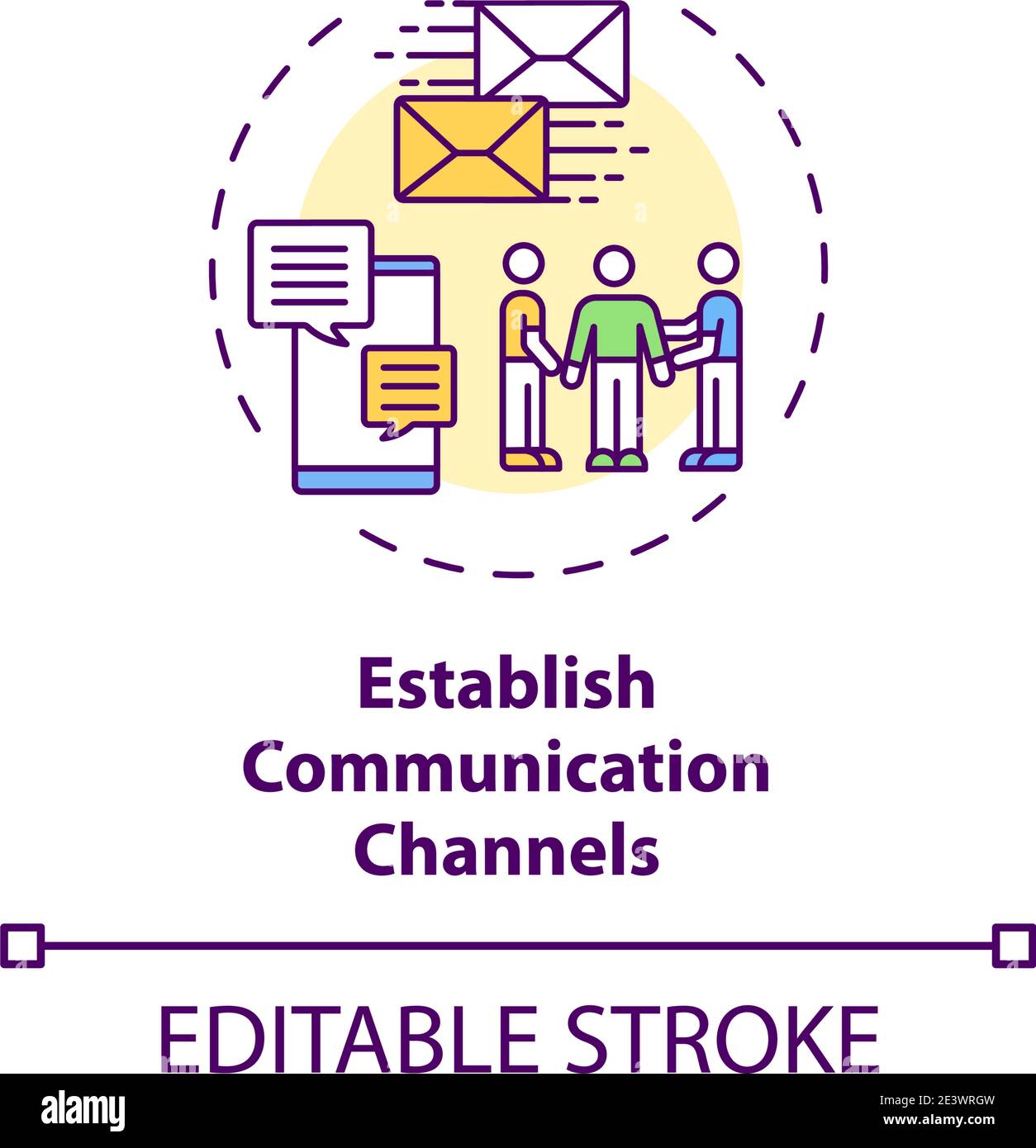 Establishing communication channels concept icon Stock Vector Image ...