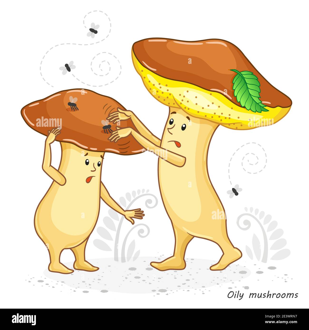 Vector Mushrooms isolated on white. Funny character design in a cartoon ...