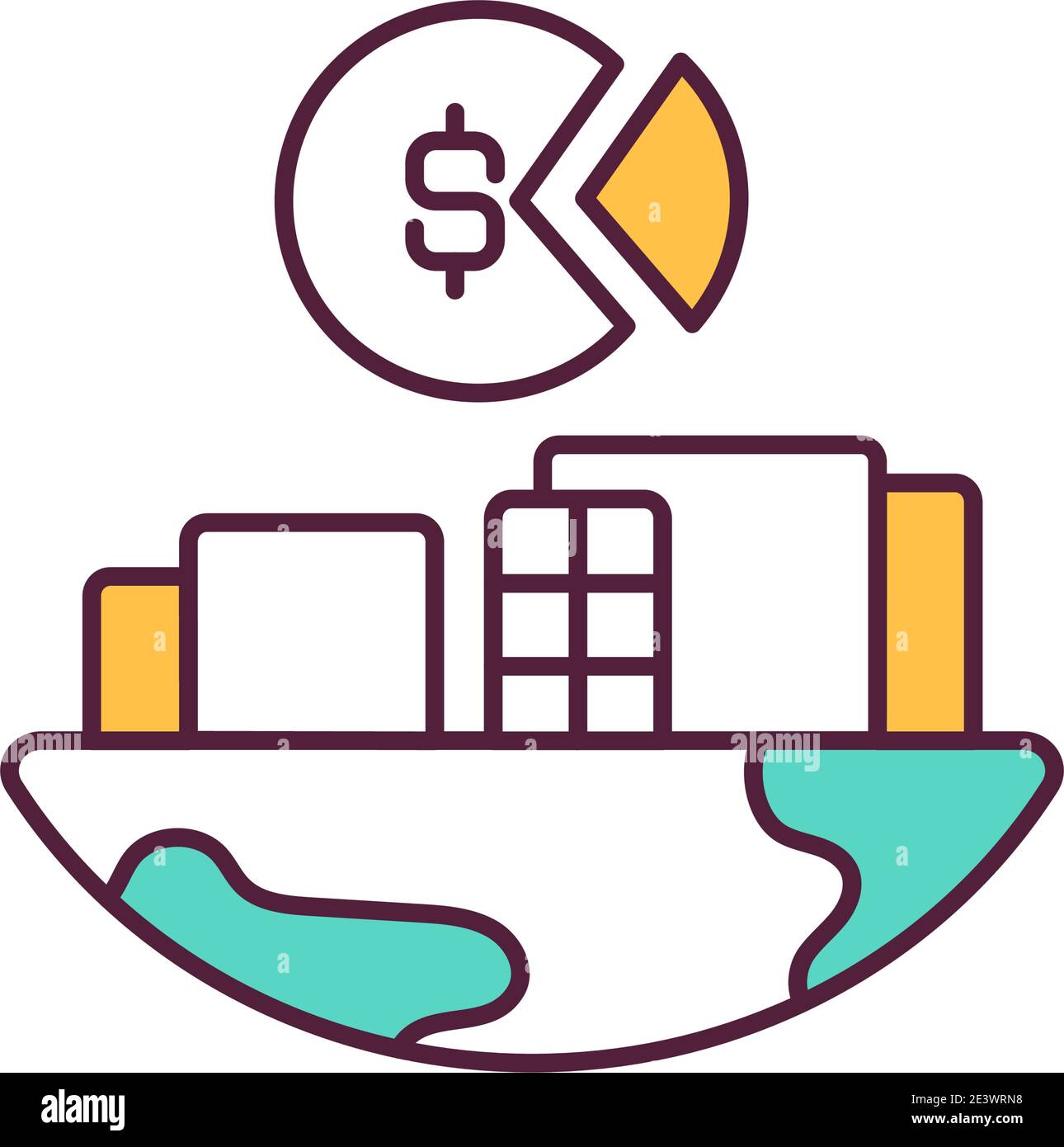 Ecological concept of city development RGB color icon Stock Vector ...