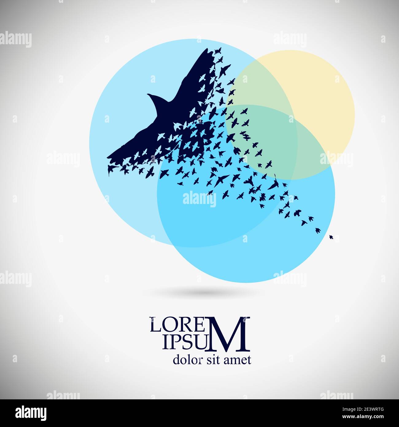 Vector flying bird flat icon. Sign for logo design template. Original ...