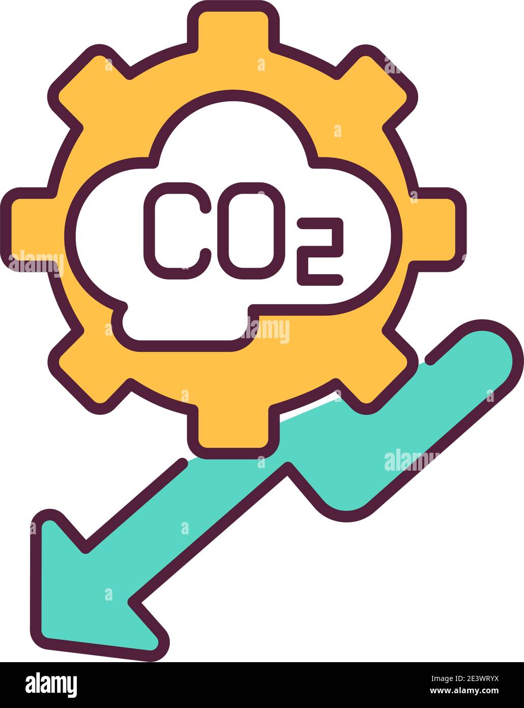 Reduced CO2 emissions orange RGB color icon Stock Vector Image & Art ...