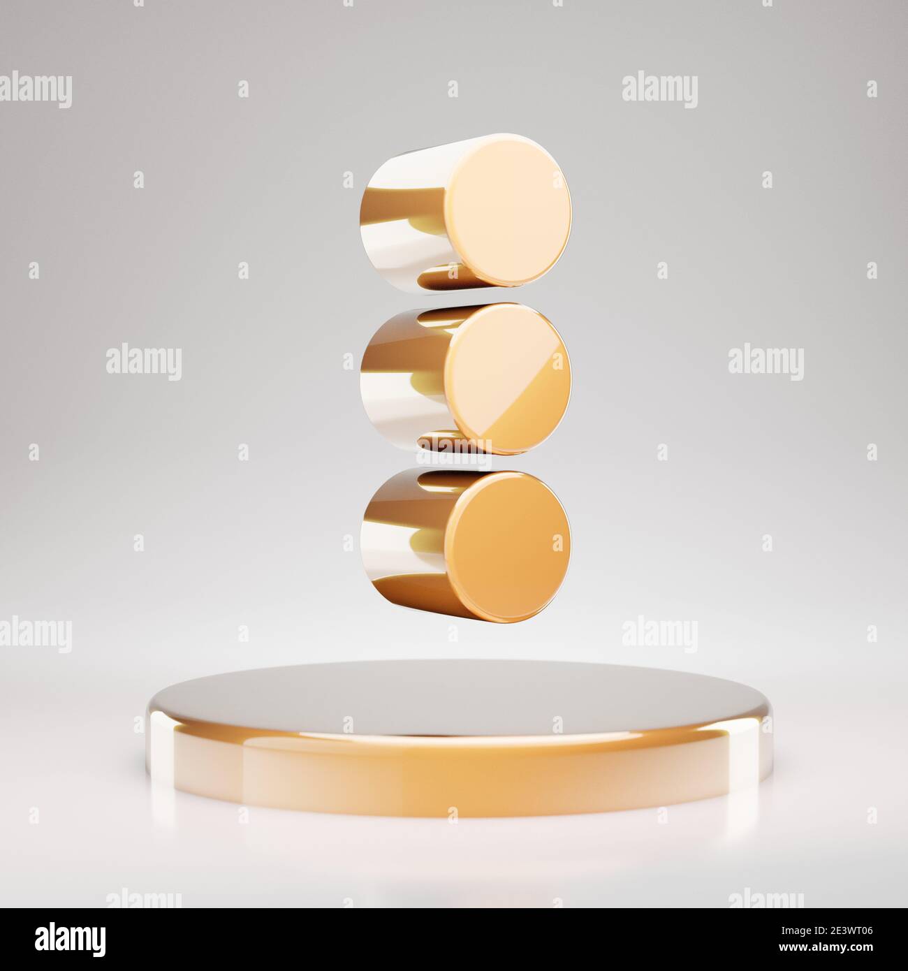 Elipsis Vertical icon. Yellow Gold Elipsis Vertical symbol on golden ...