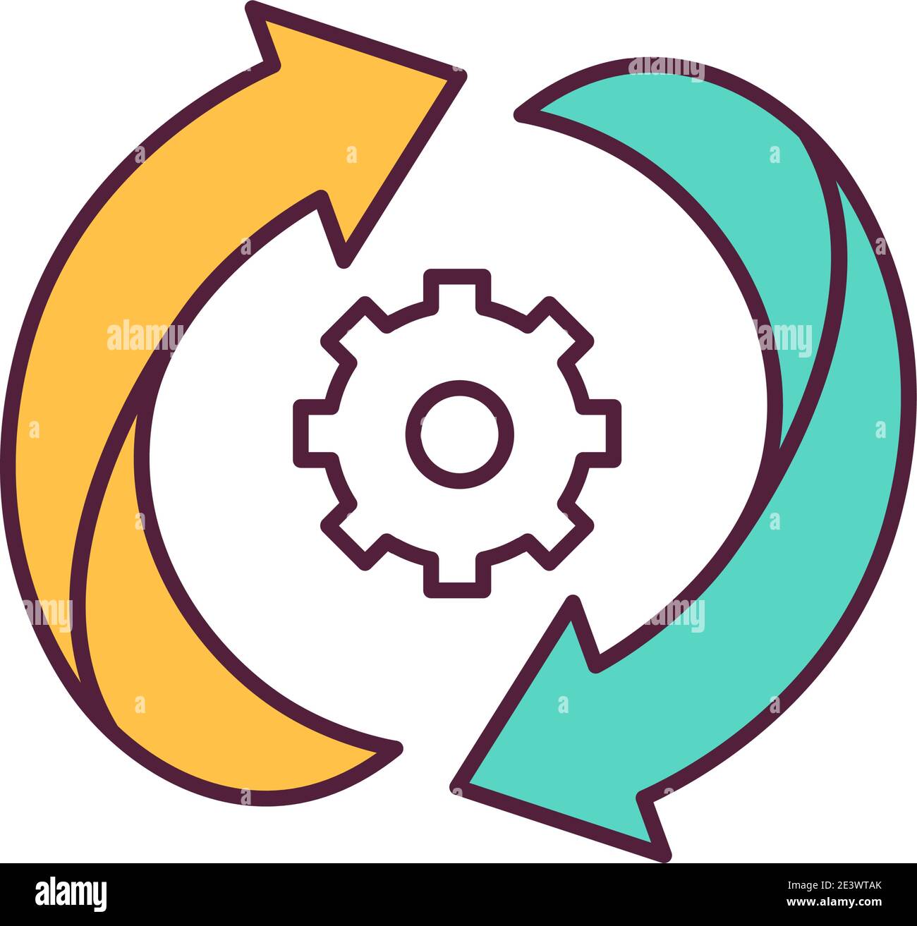Gear arrows icon outline Stock Vector Images - Alamy