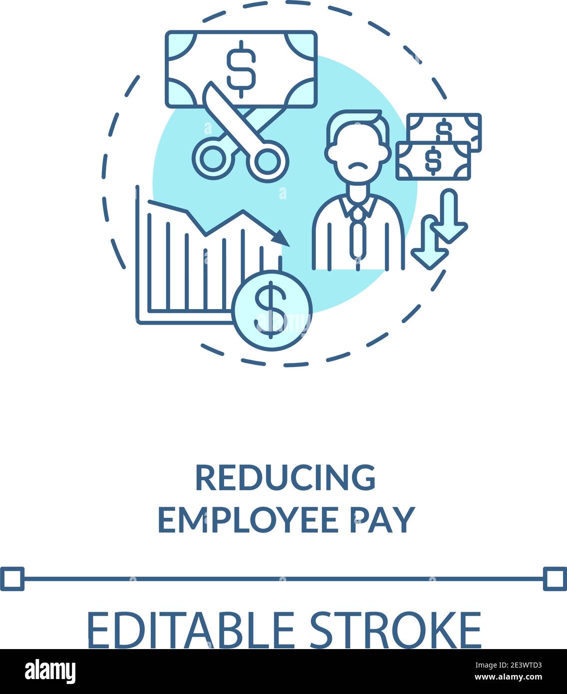 Reducing employee pay concept icon Stock Vector Image & Art - Alamy