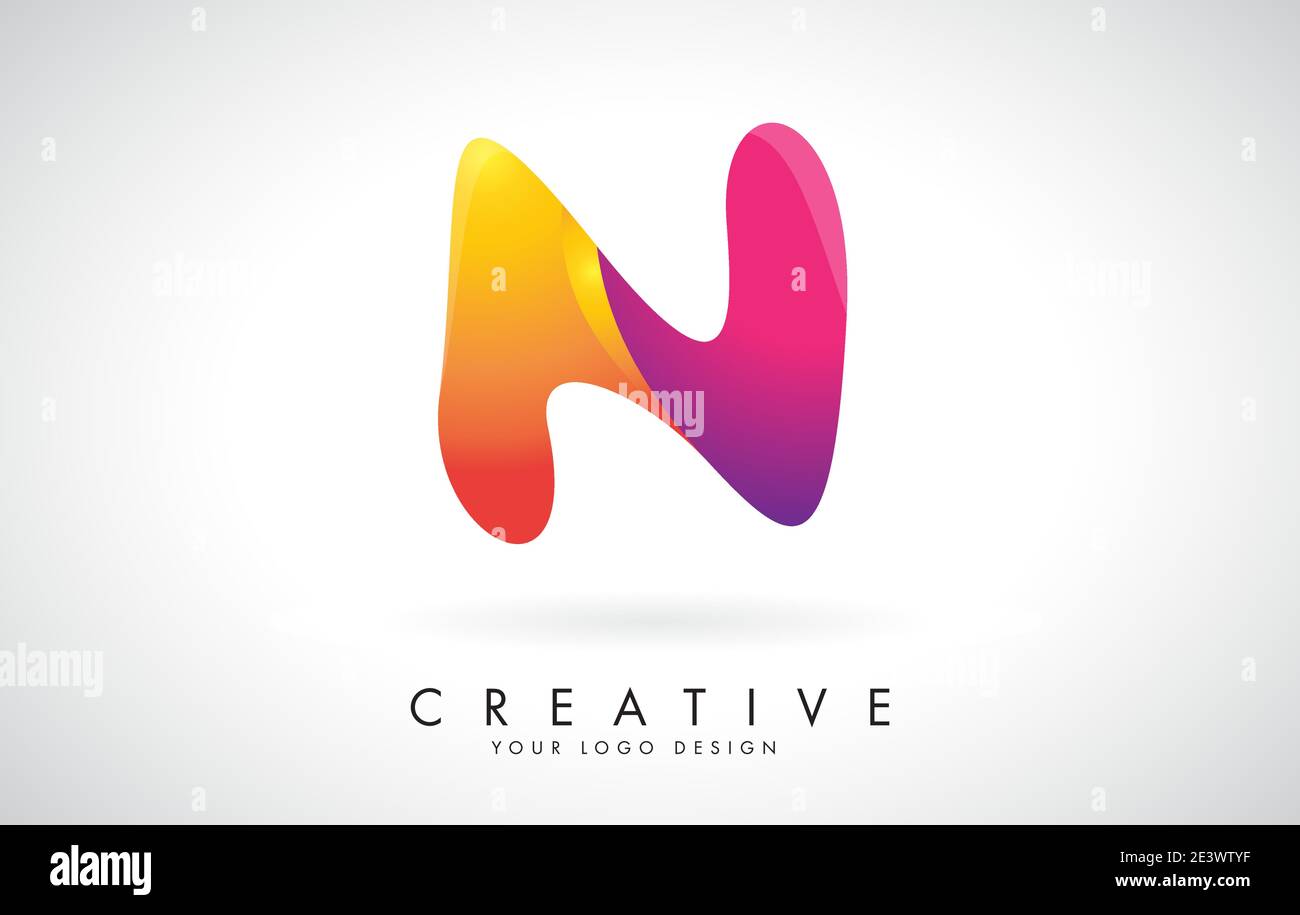 Letter N Creative Logo Design. Vector Font of twisted Ribbon for Title ...