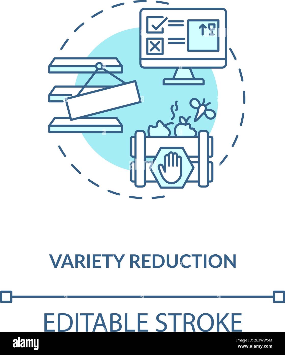 Variety reduction concept icon Stock Vector Image & Art - Alamy