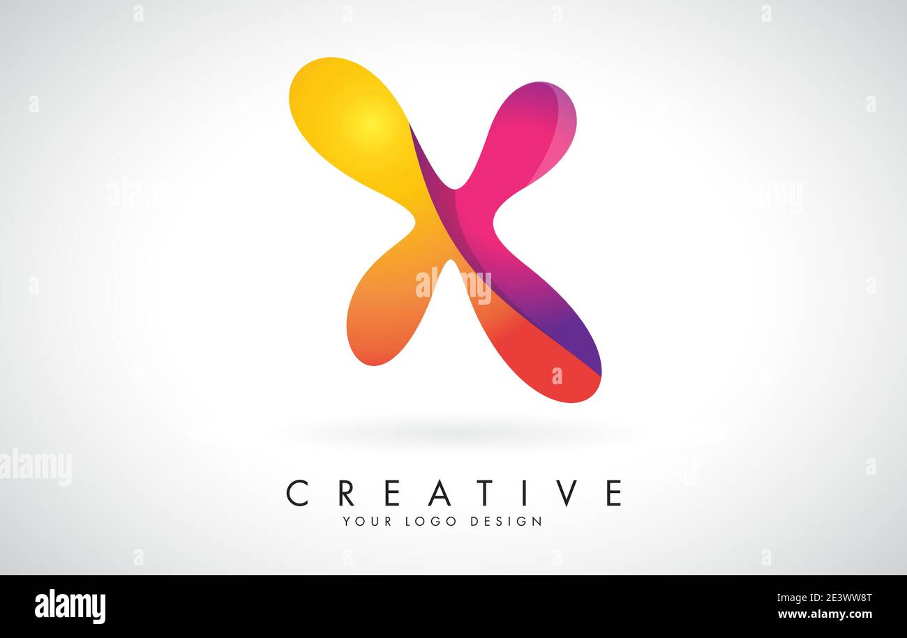 Letter X Creative Logo Design. Vector Font of twisted Ribbon for Title ...